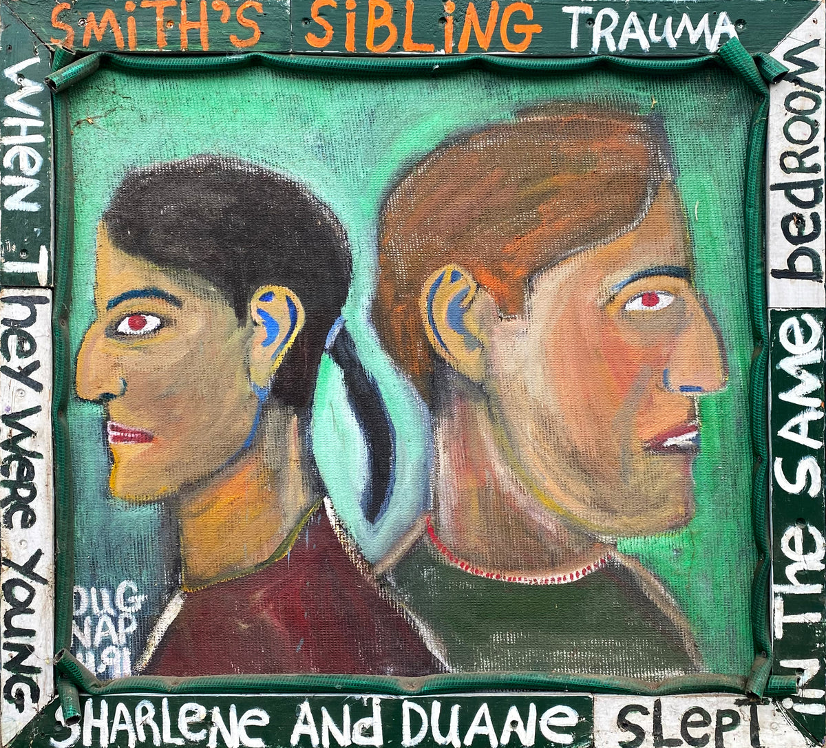 Smith's Sibling Trauma - 40 x 40 Oil on Board – dug Nap Art