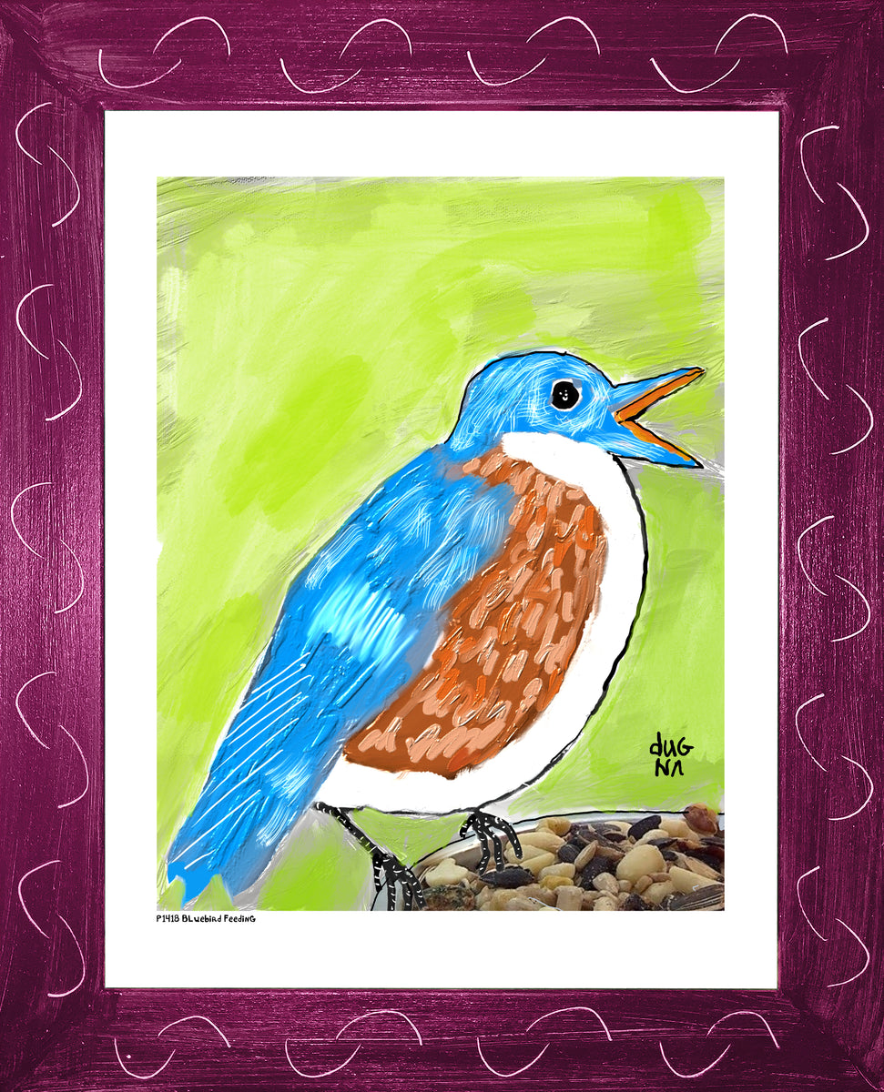 p1418 Bluebird Feeding – dug Nap Art